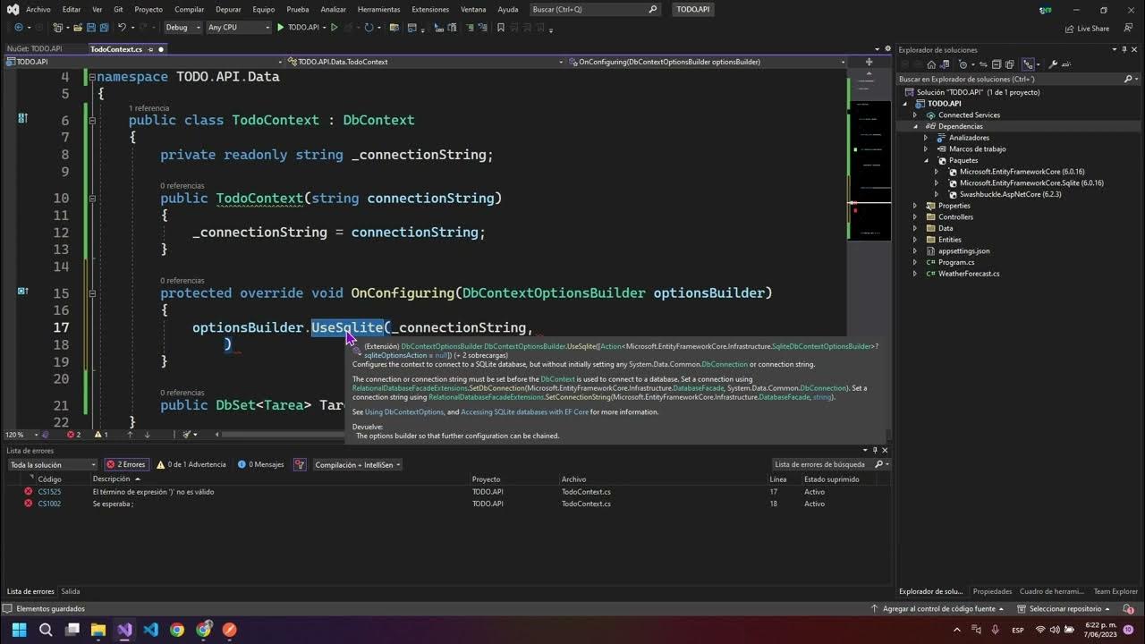 Aspnet Core Entity Framework Core Dbcontext Sqlite Youtube