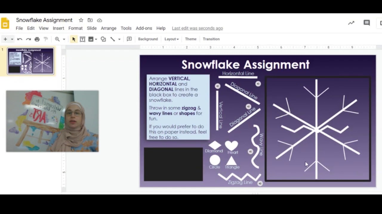 Digital Snowflake Assignment Instructions (Distance Learning Art Class ...