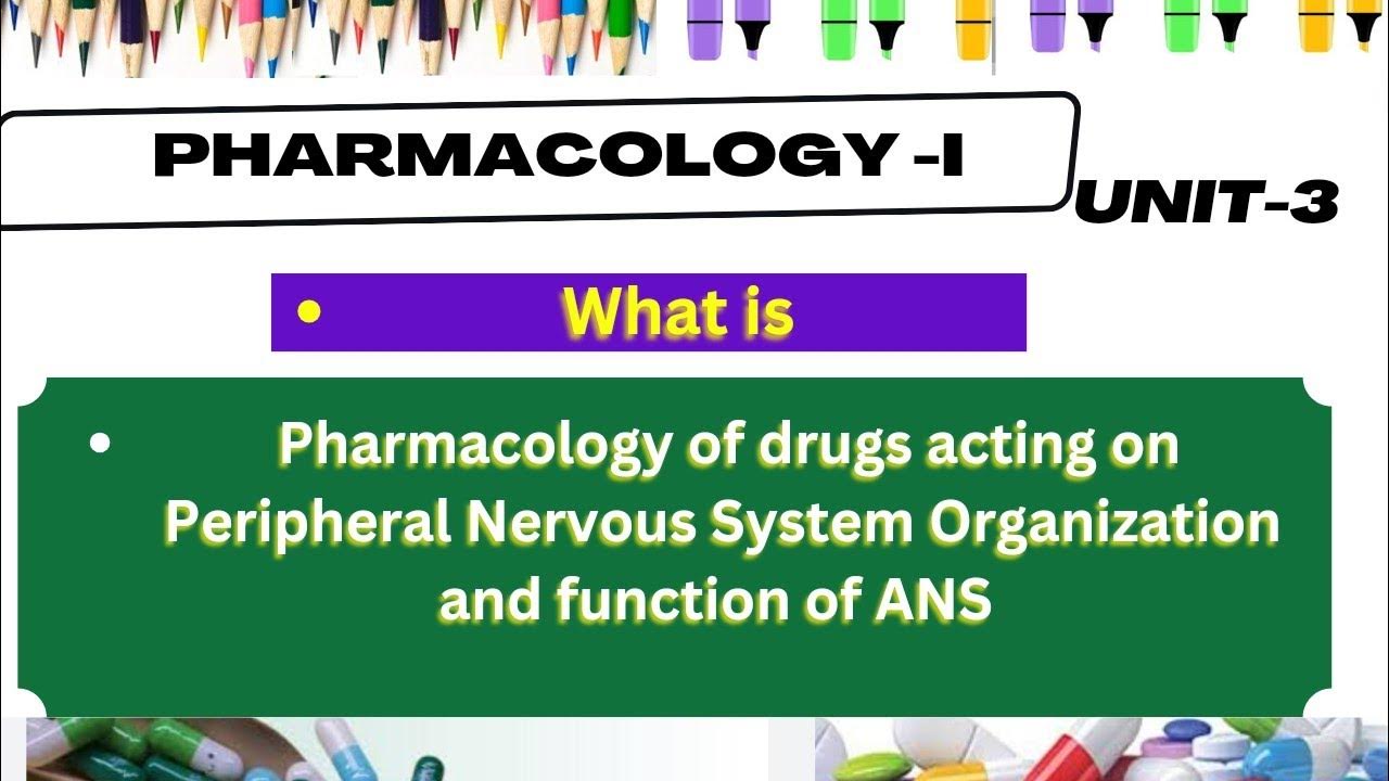 Pharmacology of drugs acting on Peripheral Nervous System Organization and function of ANS I L-1 ...