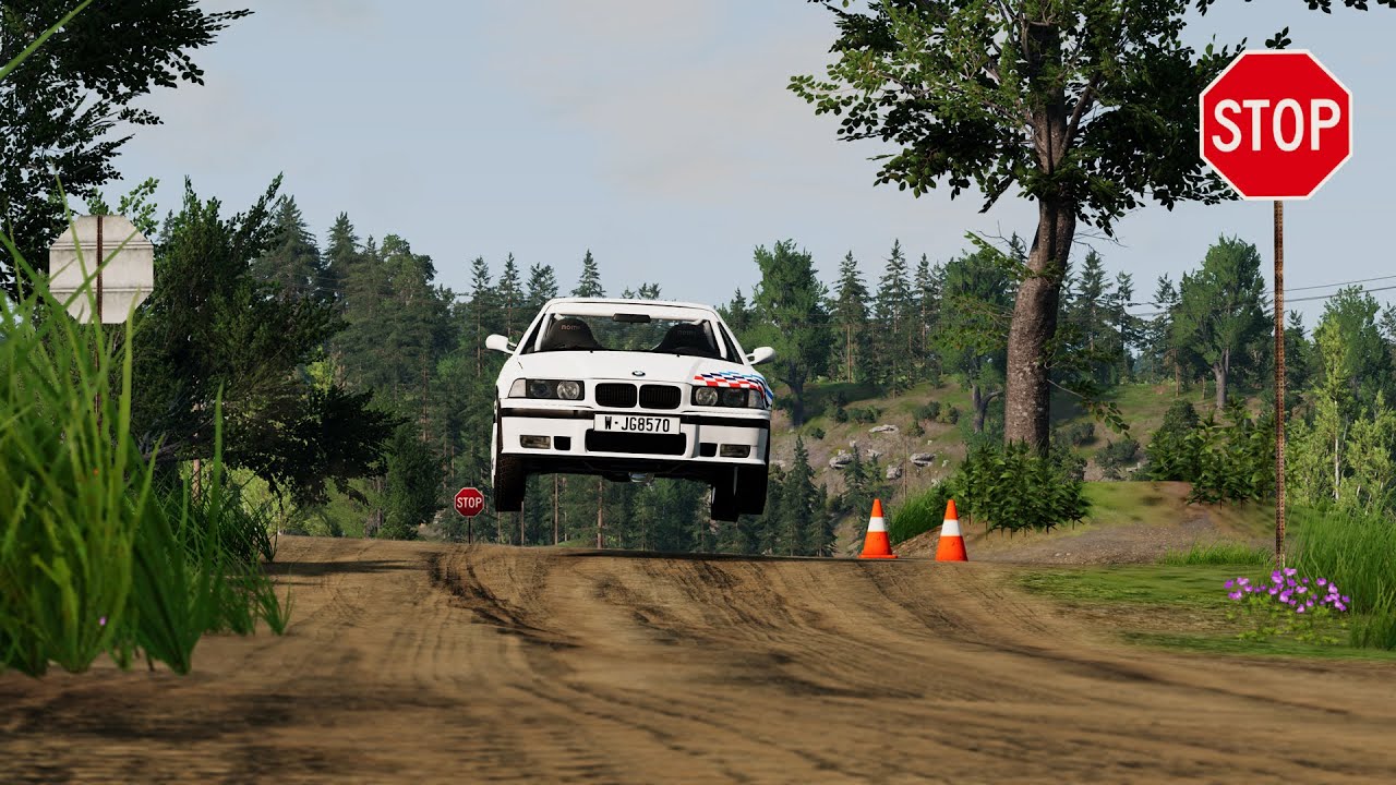 BeamNG Drive - Rally Stage AI Pacenotes - ECUSA - BMW M3 e36 - YouTube