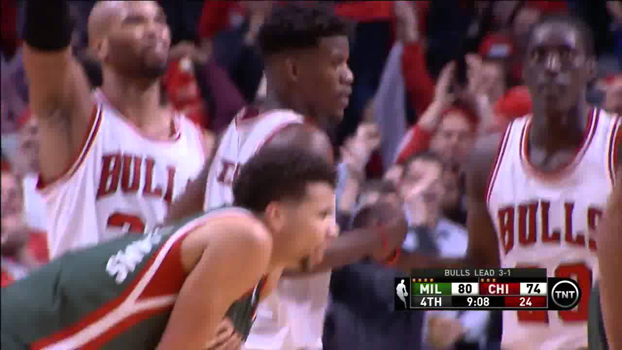 NBA, playoff 2015, Bulls vs. Bucks, Round 1, Game 5, Move 54, Jimmy ...