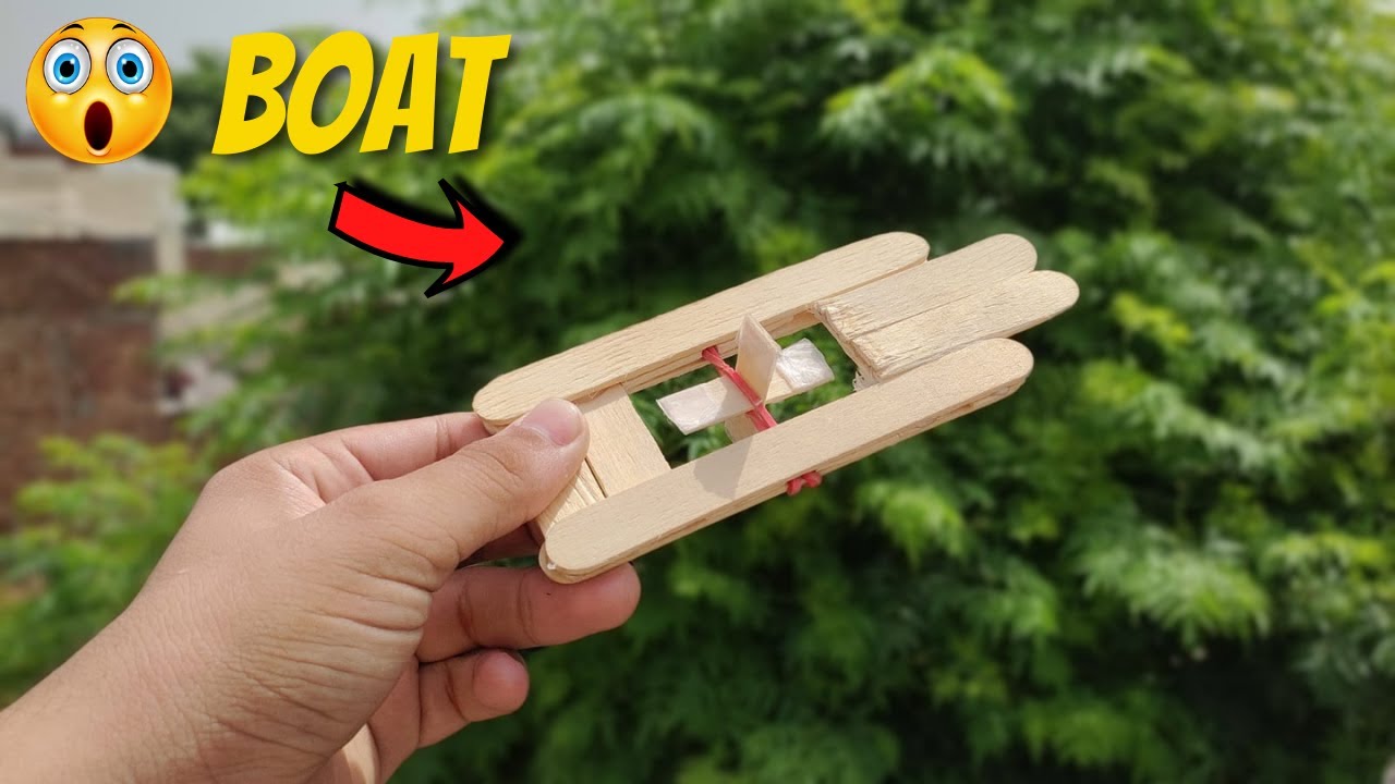 How to Make a Rubber Band Powered Boat - Simple Elastic Band Paddle ...