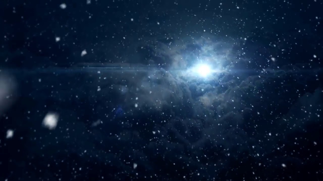 SNOW FALLING CLOUDY NIGHT SKY BRIGHT STAR MOON BACKGROUND WITH AUDIO ...