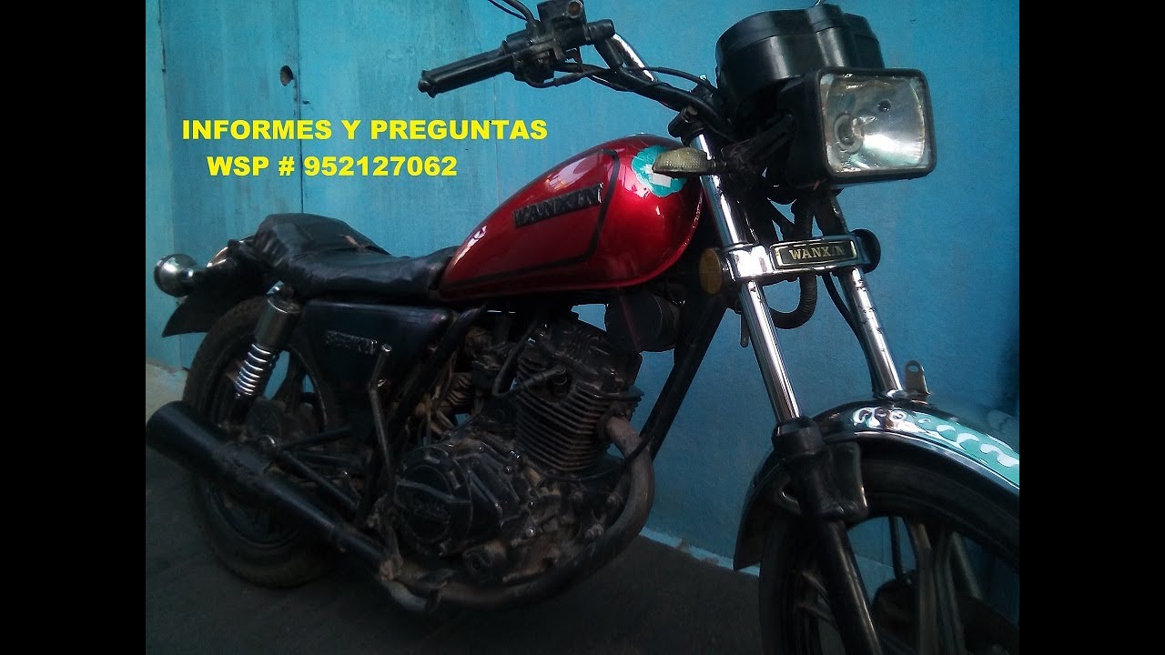 MOTO Wanxin WX125 Semi chopper Rojo - YouTube