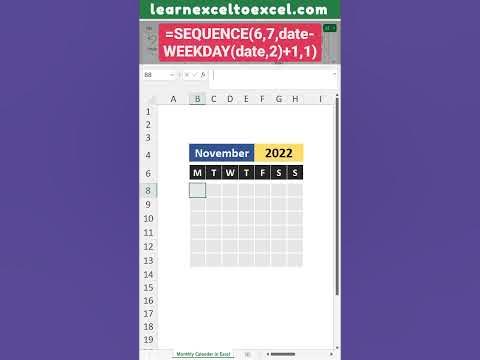 Calendar in Excel: Make Dynamic, Interactive Calendar in Excel with Formula + Conditional ...