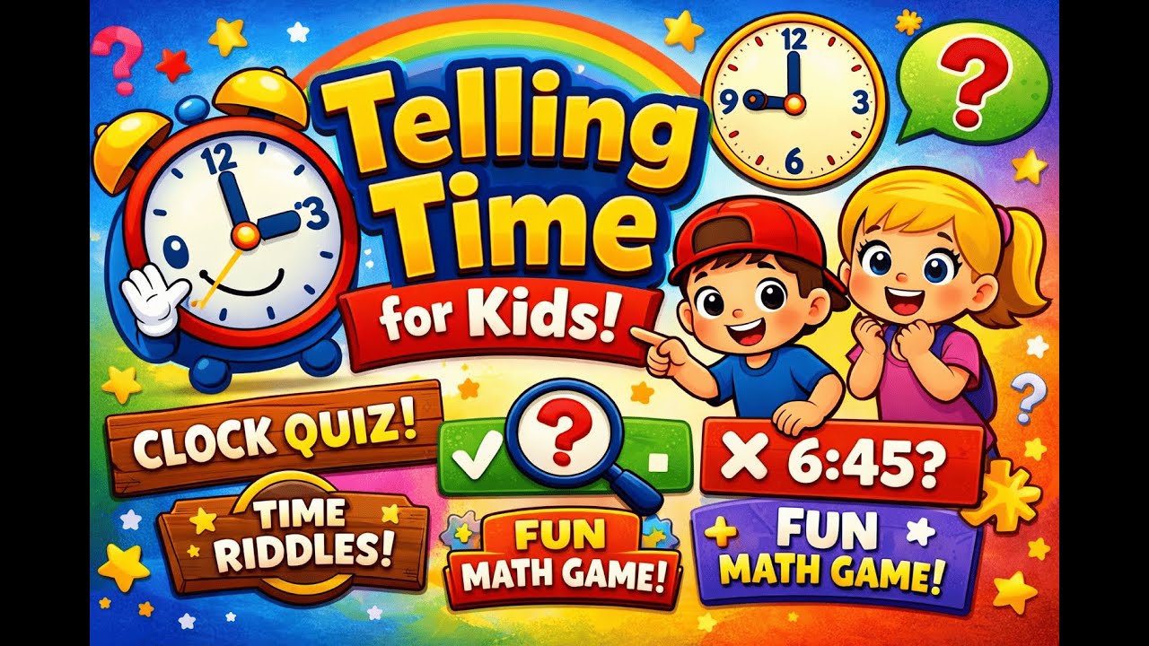 Telling Time for Kids ⏰ | Clock Quiz & Time Riddles | Learn Hours ...