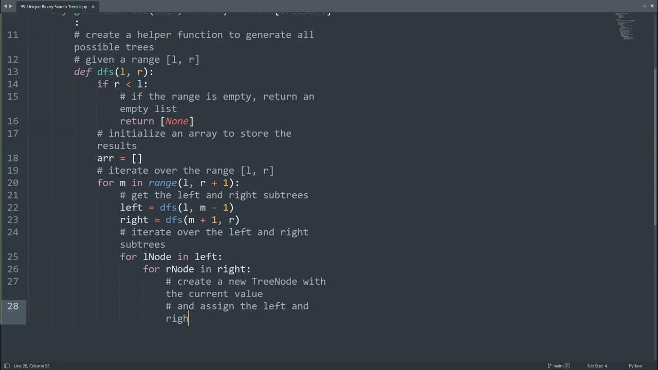 Leetcode 95. Unique Binary Search Trees II in Python | Python Leetcode | Python Coding Tutorial ...