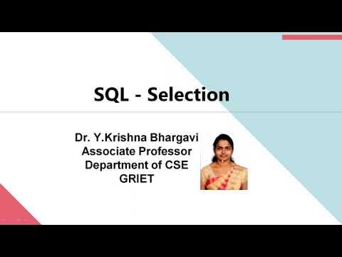 SQL - Selection - YouTube