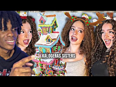 Kalogeras Sisters BUILD A GINGERBREAD HOUSE! Jaw-Dropping - YouTube