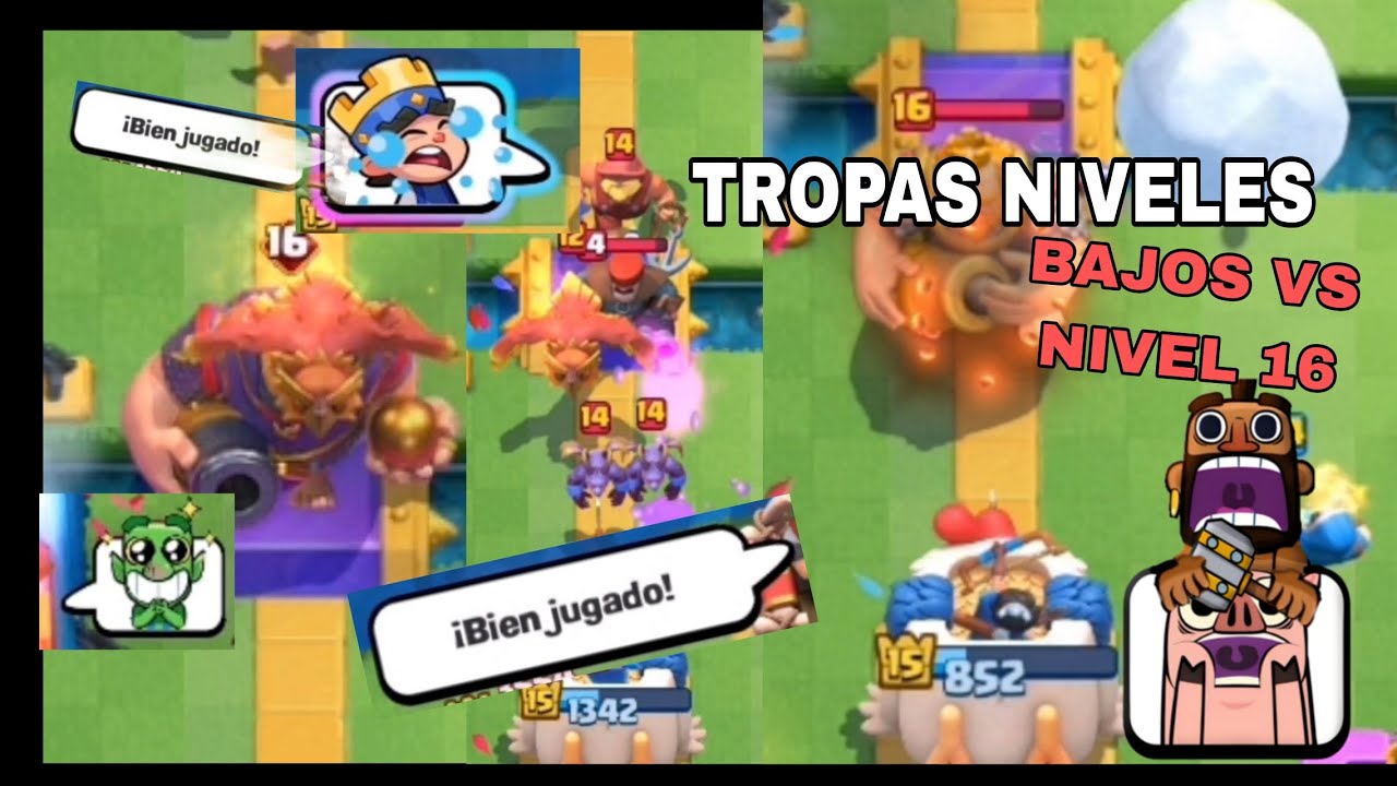 EL MAYOR KARMA EN CLASH ROYALE Tropas Nivel 13 enfrentan Nivel 16 Un ...