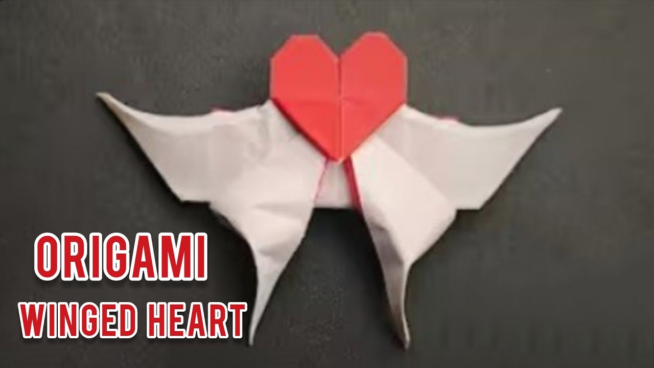 Origami Paper Heart | How to Make Paper Winged Heart - YouTube