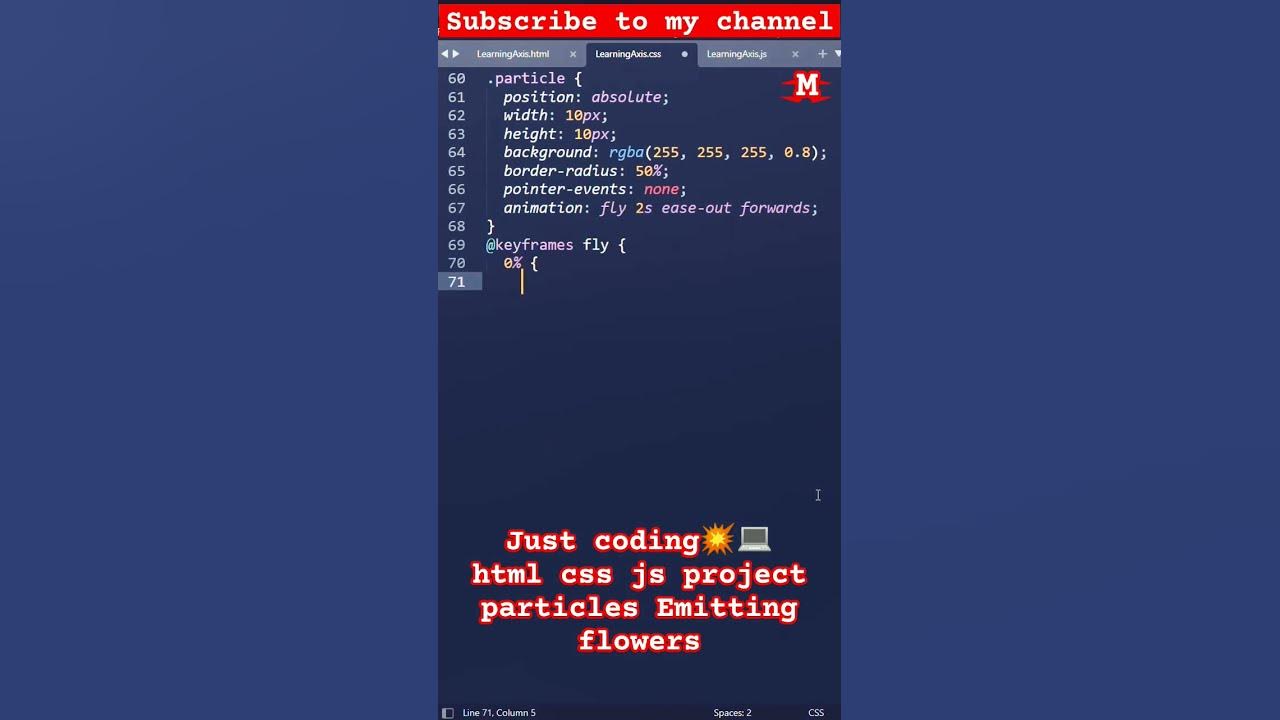 Particles Emitting🌻 Html Css Js Coding 💻💥shorts Tranding💥