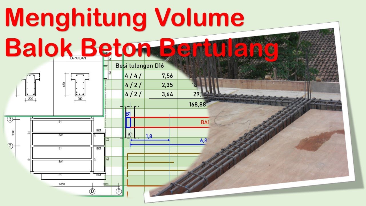 [Biaya] Menghitung Volume Balok Beton Bertulang - YouTube