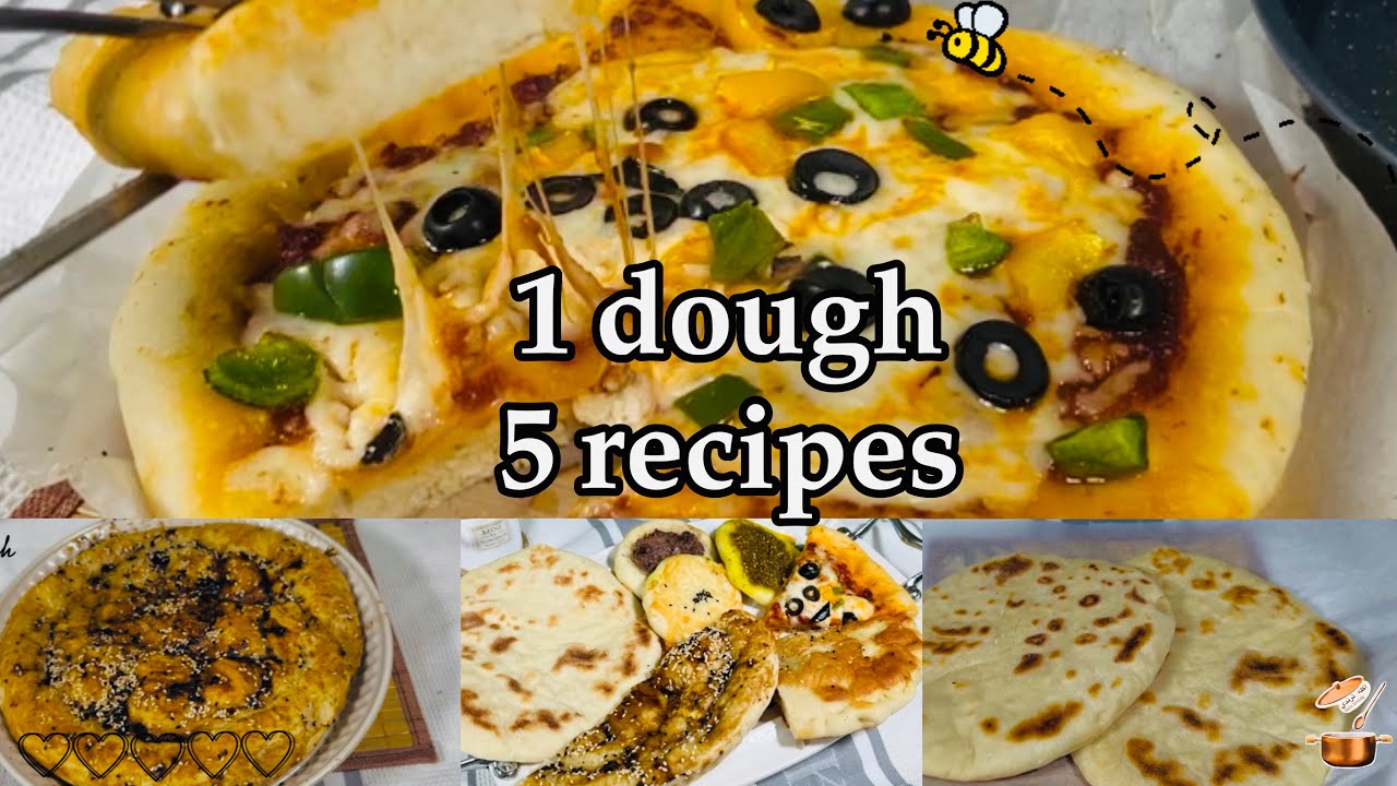 Save money with this cheap dough to creat 5 foods|وفرى الفلوس واعملى ٥ ...
