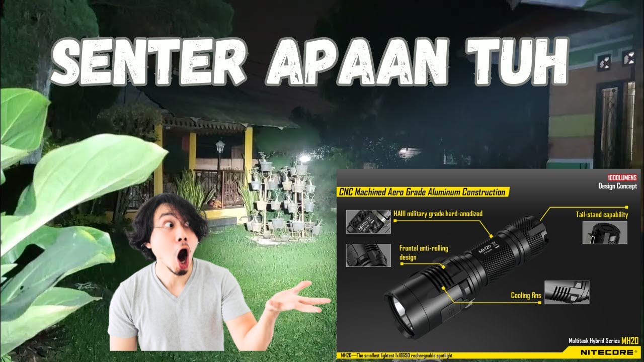 Senter kecil super terang | Nitecore MH20 - YouTube