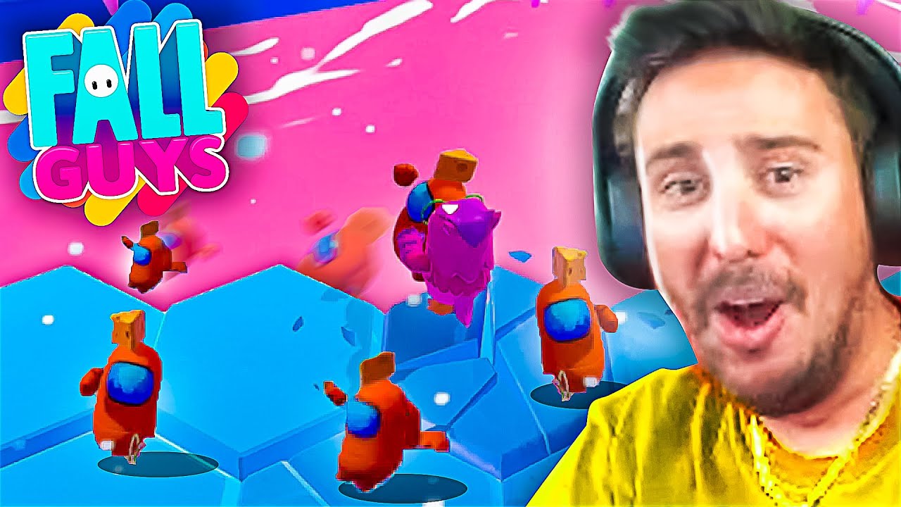 SOY EL IMPOSTOR EN FALL GUYS Y TIRO A TODOS LOS AMONG US!! - YouTube