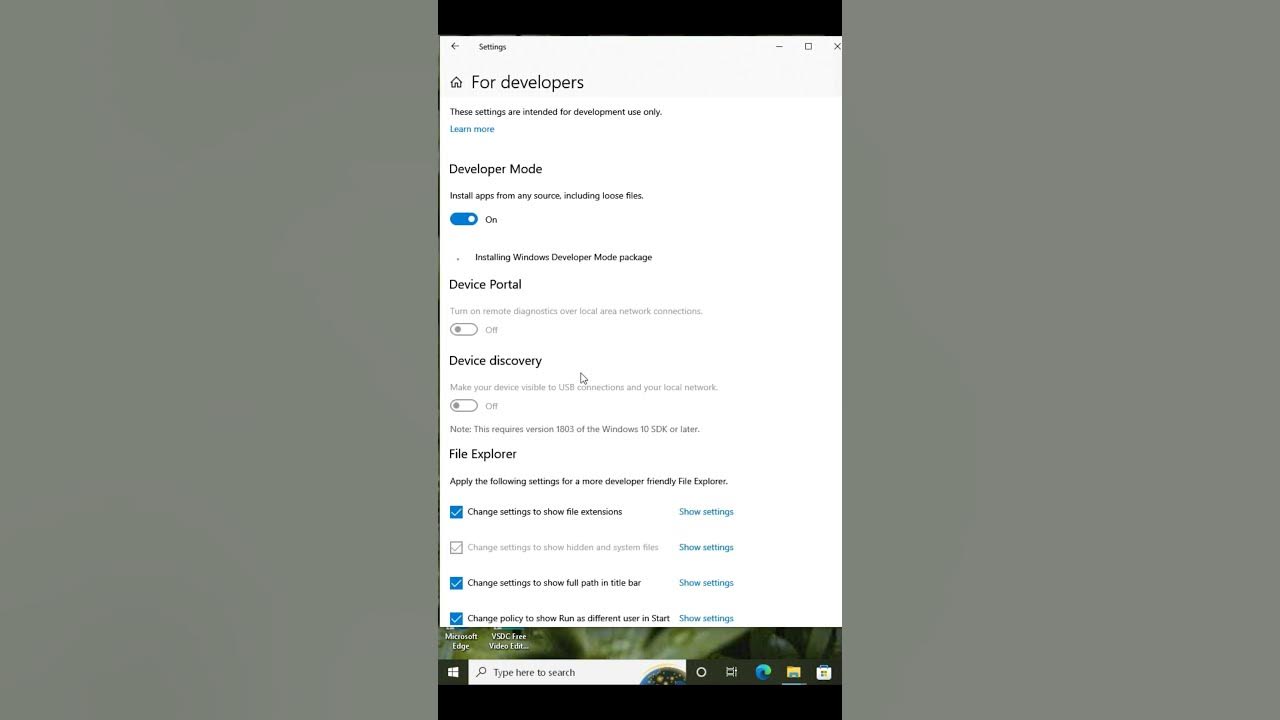 How to turn on and off developer mode in windows 10 - YouTube