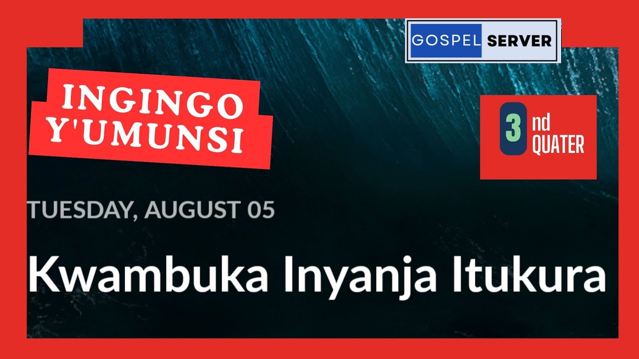 🔴 INGINGO Y'UMUNSI: KWAMBUKA INYANJA ITUKURA | Kuwa gatatu w'isabato 05 ...