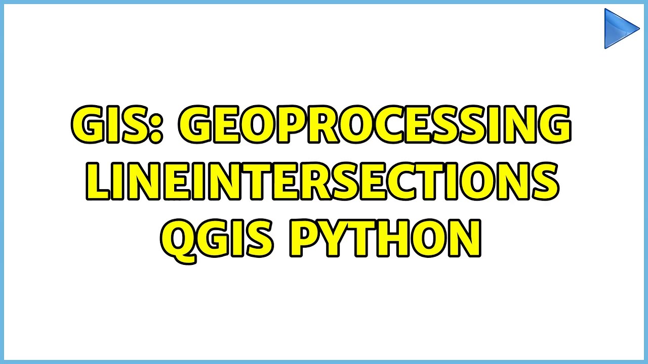 GIS: Geoprocessing LineIntersections QGIS Python - YouTube