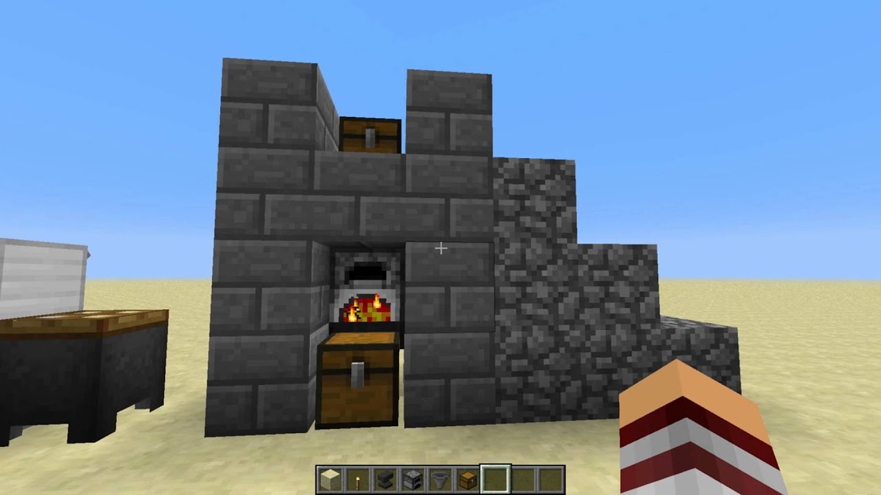 Minecraft Redstone Tutorial two automatic furnace - YouTube