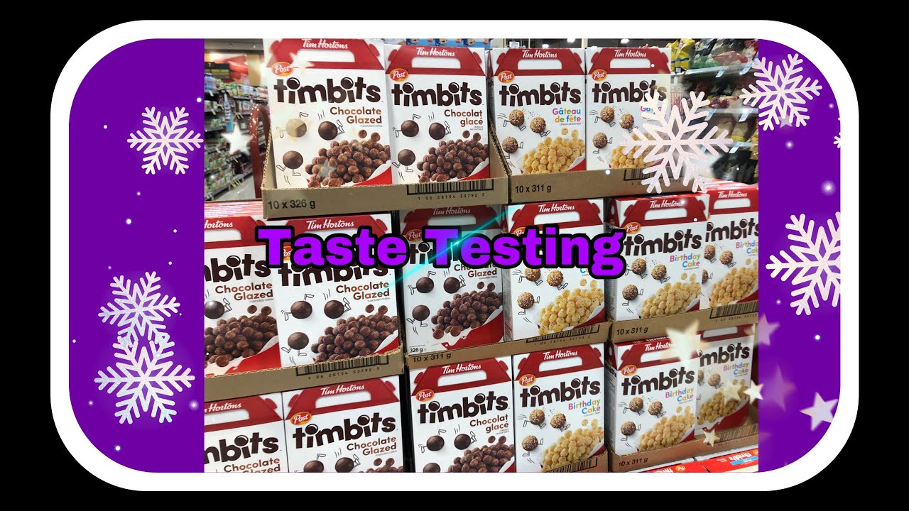 Taste testing the new Tim Hortons Timbit birthday cake and the ...