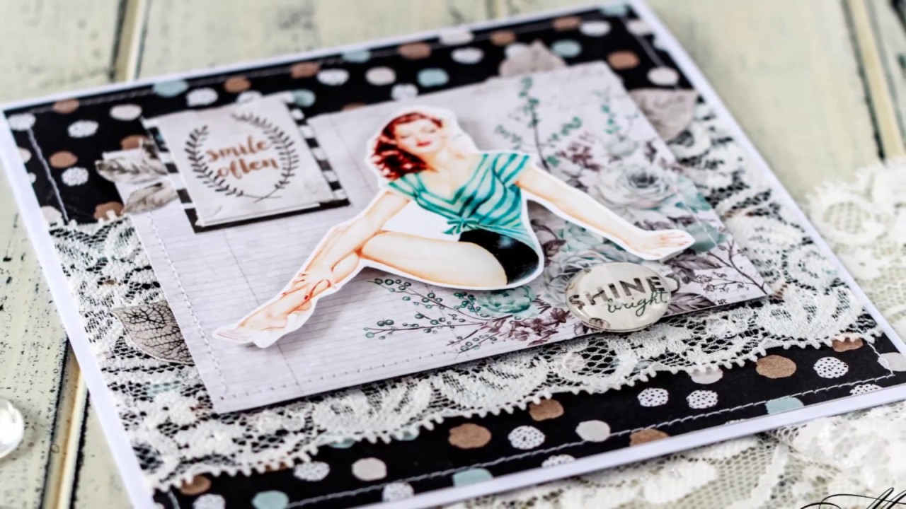 Pin-up girl card step by step - YouTube