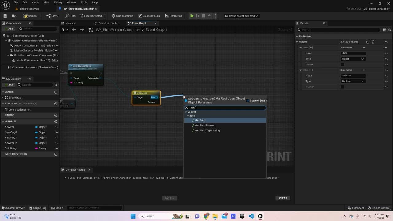 Unreal Engine 5 Varest Break Json Youtube