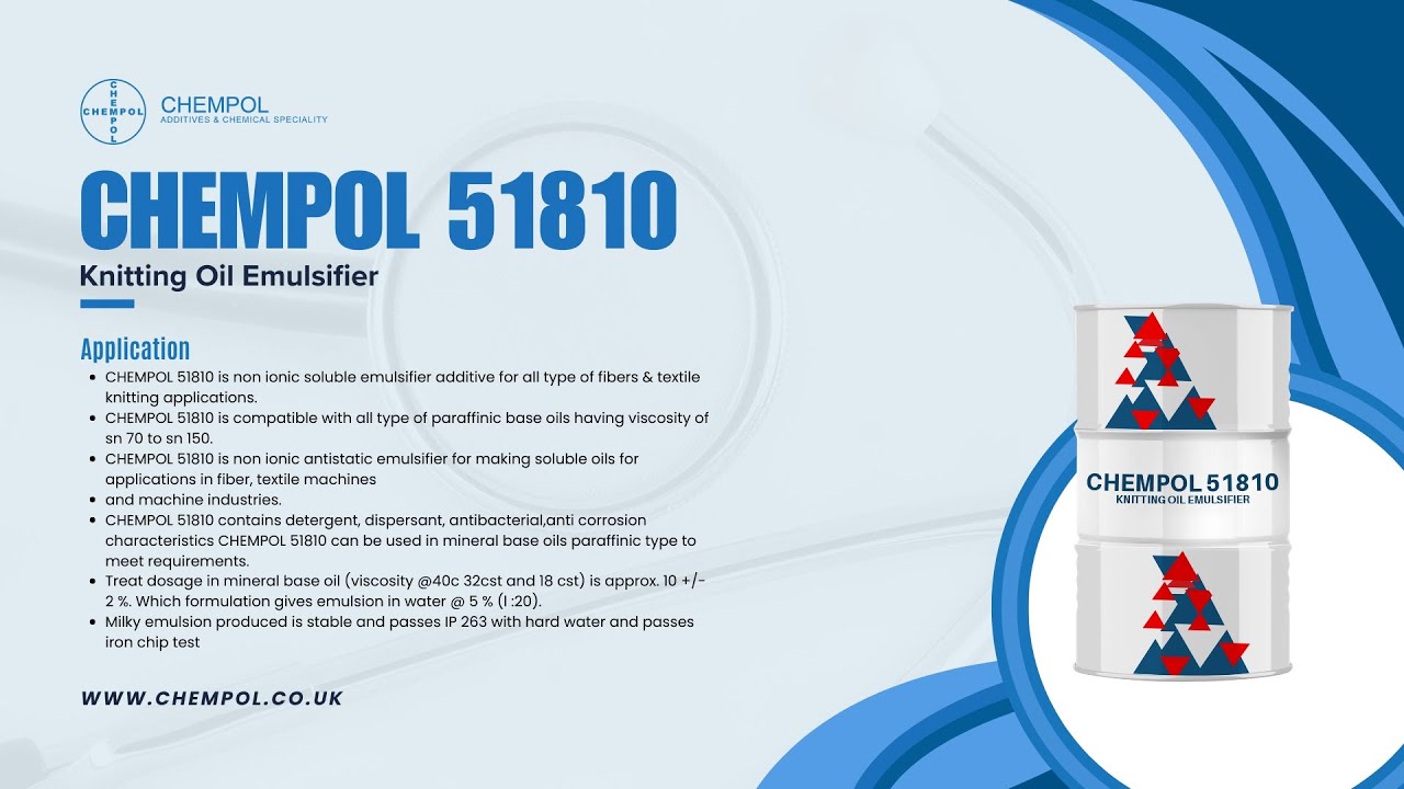 CHEMPOL 51810 Knitting Oil Emulsifier | #ExplorewithChempol - YouTube
