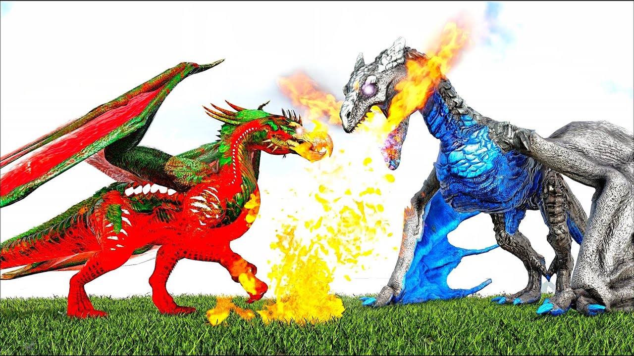 DRACONIS RAPHUS FLAME HEAL DODODRAGON VS MIRA DRAG EVO (ARK SURVIVAL ...