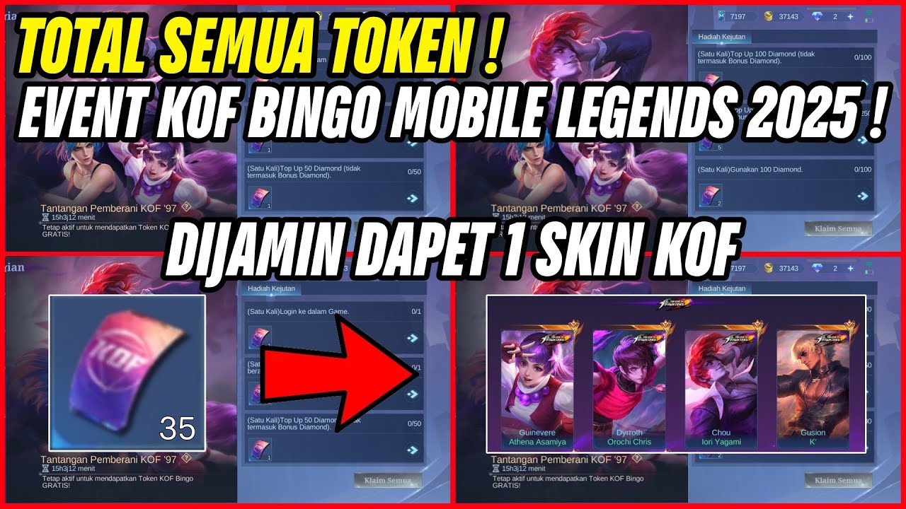 TOTAL SEMUA TOKEN KOF BINGO LOTTERY MLBB 2025 ! CARA DAPETIN TOKEN ...