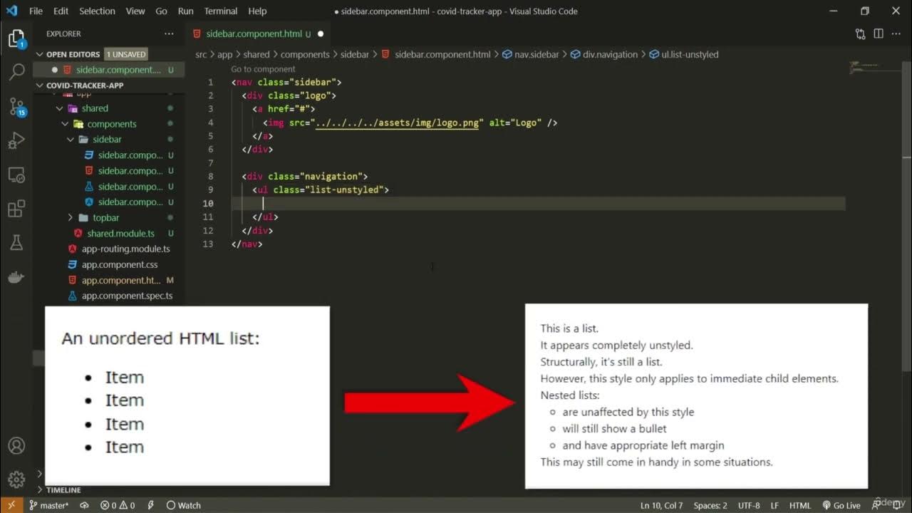 Angular English tutorial #6 Creating Markup for Sidebar - YouTube