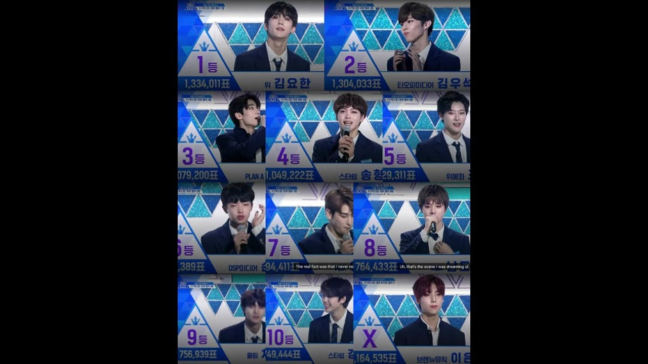 PRODUCE X 101 RANK FINAL LINE DEBUT [ X1 ] - YouTube