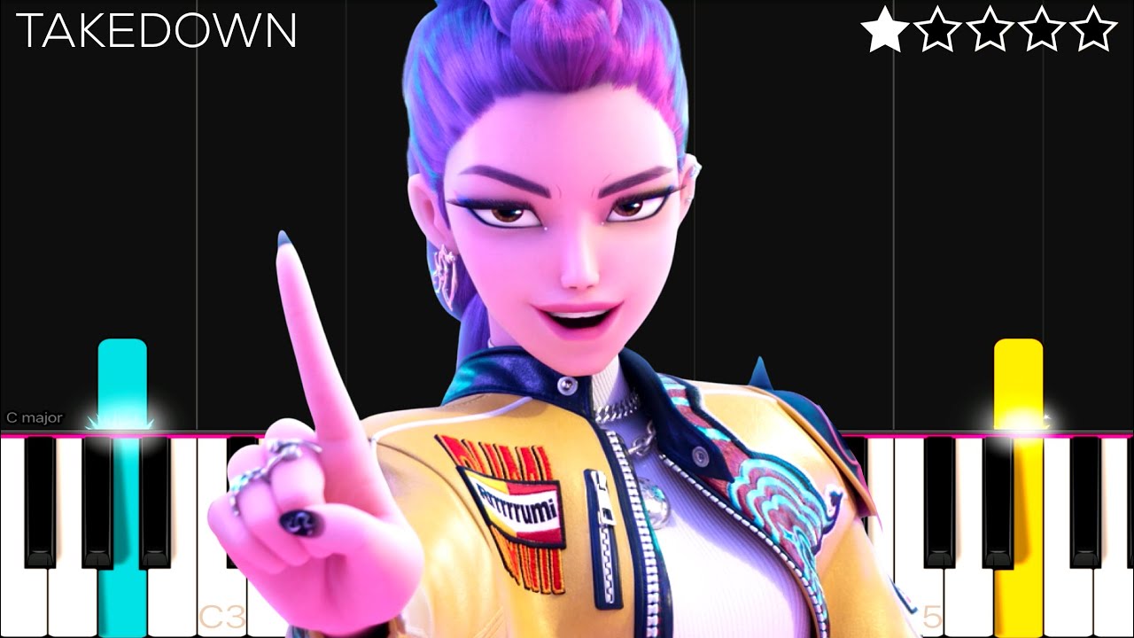 KPop Demon Hunters - TAKEDOWN | EASY Piano Tutorial Chords - Chordify