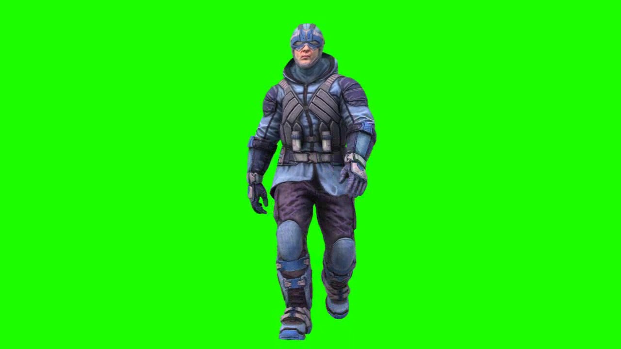 Captain Cold walk animated front chroma - YouTube