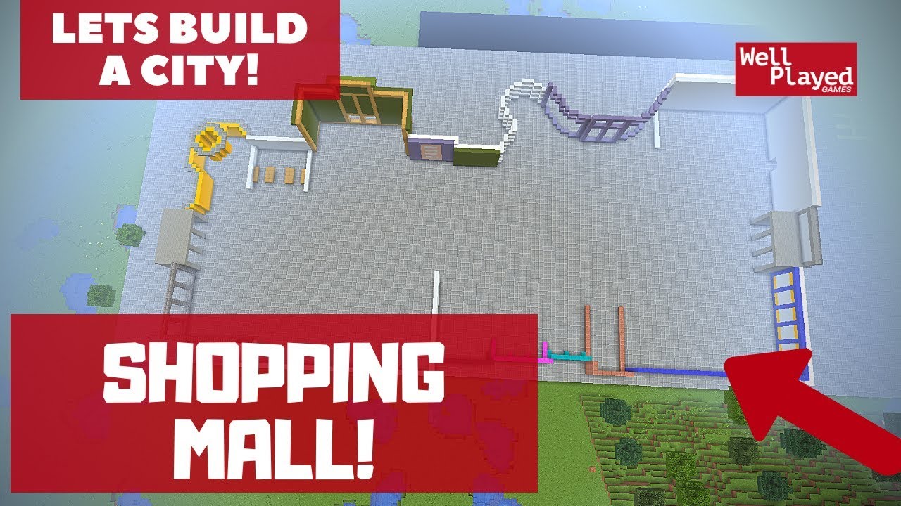 Shopping Mall In Minecraft!! Pt2 | Minecraft City Lets Build S2 Ep15 ...