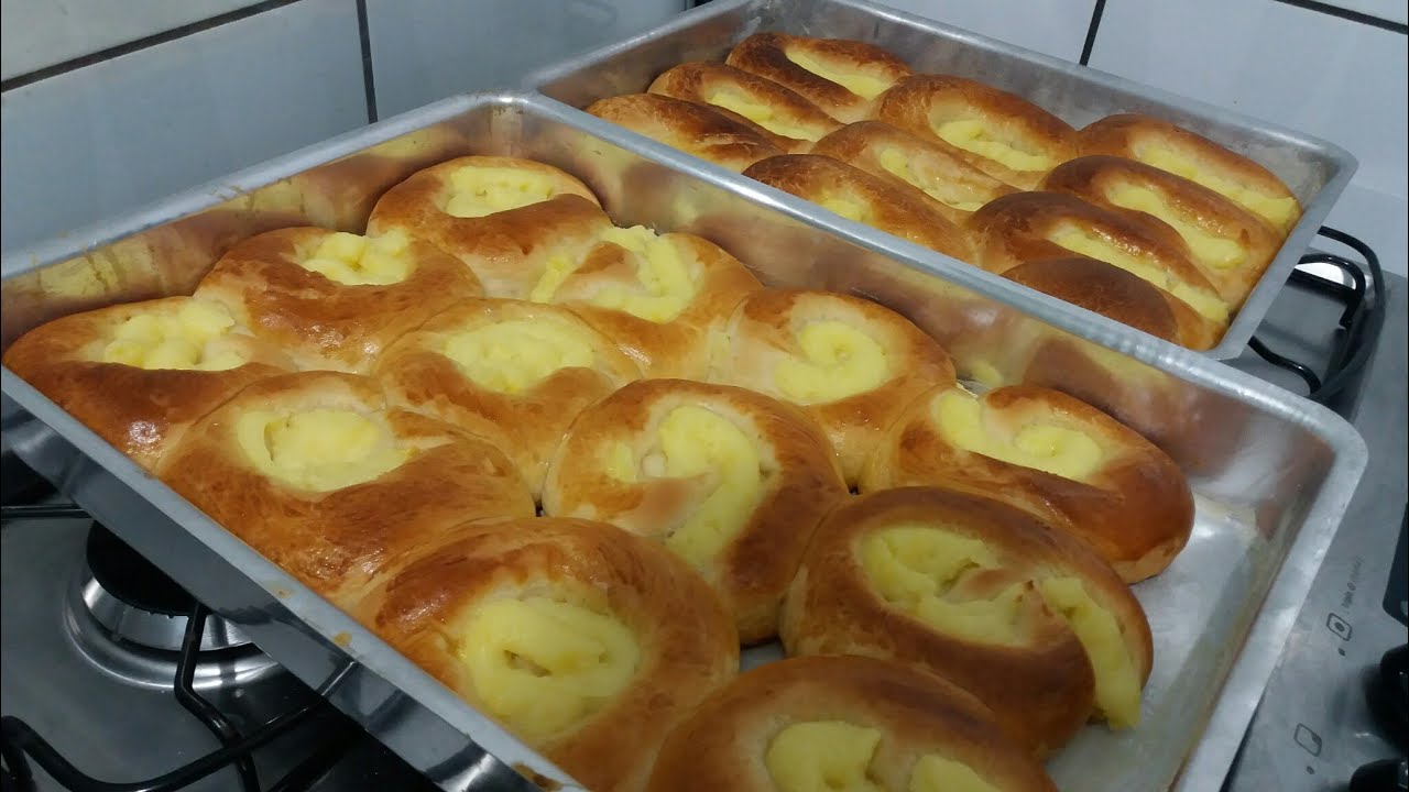 PÃO DOCE COM CREME DE CONFEITEIRO DELICIOSO !!! RECEITINHAS COM AMOR ...