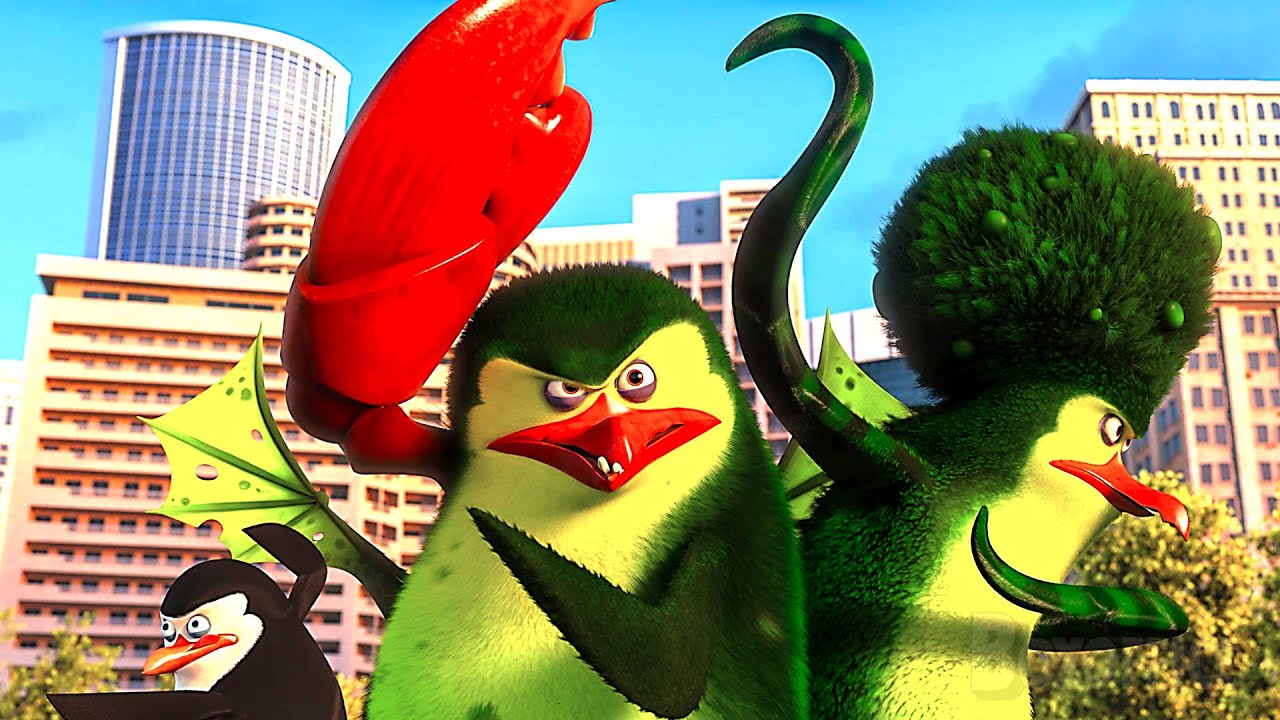 La escena del pingüino mutante | Los pingüinos de Madagascar | Clip en ...