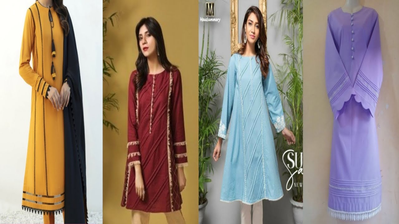 plane suits designs with lace/casual dress designing ideas - YouTube