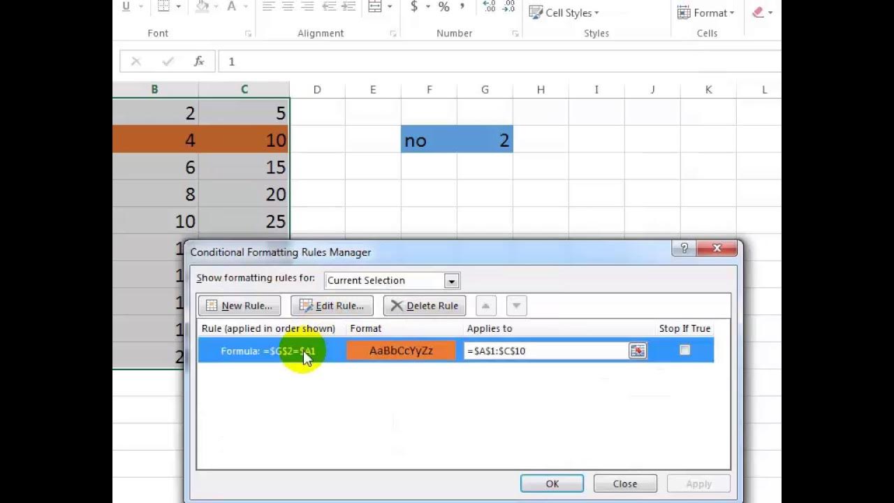 Advanced excel in marathi CONDITIONAL FORMATTING COLOUR A ROW Lecture 37 - YouTube