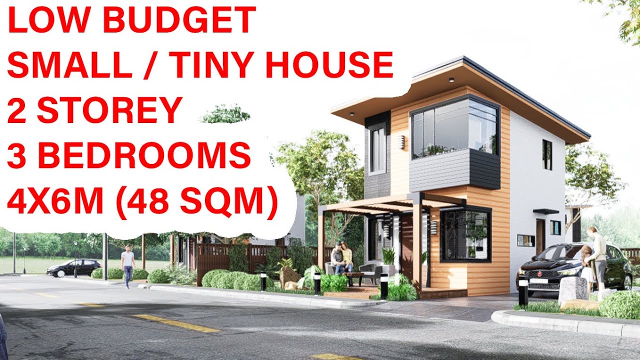 4x6m Simple Low Cost House Design Idea Two Story 3 Bedrooms - YouTube