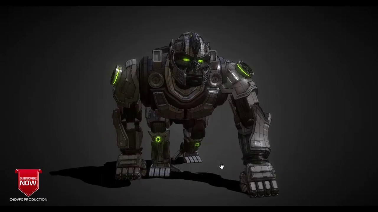 Gorilla Walk Cycle Animation Model 3D - YouTube