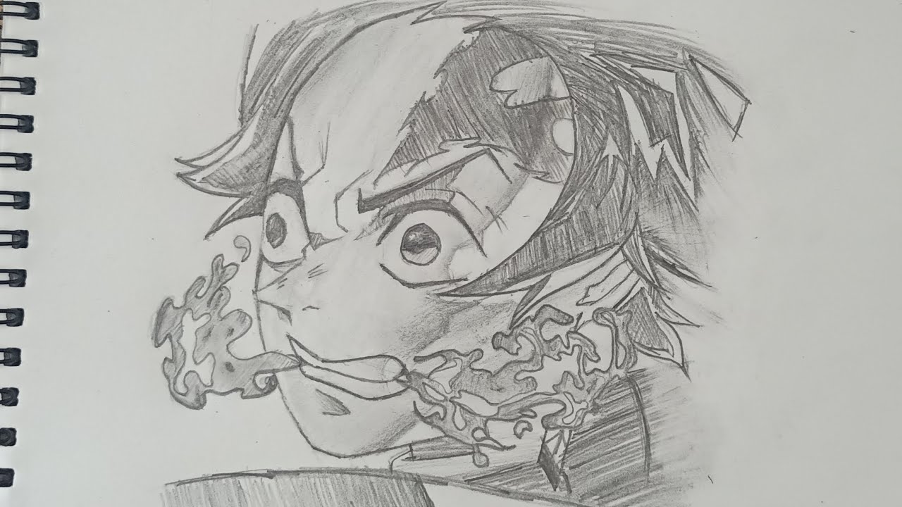 How to Draw Kamado Tanjiro step-by-step (Pencil Sketch) - YouTube