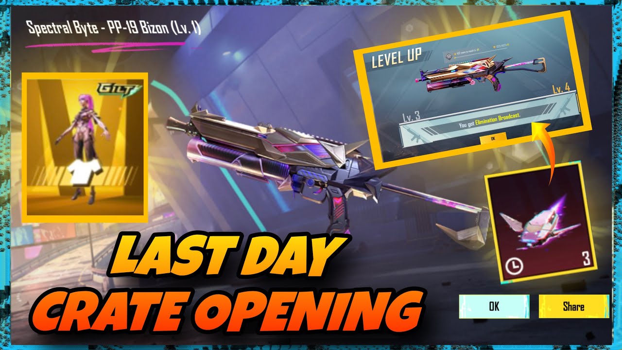 🔥Last Day Spectral Byte PP-19 Bizon Crate Opening | Best trick gem ...