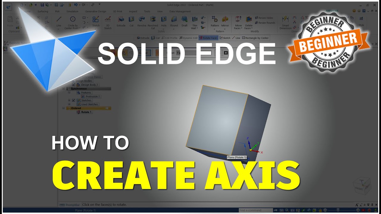 Solid Edge How To Create Axis Tutorial YouTube Solid Edge How To Create Axis Tutorial YouTube