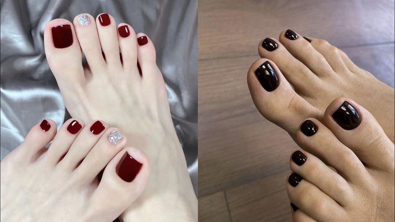 Most stunning and pretty shiny toe nails// Top trendy toe nails ...