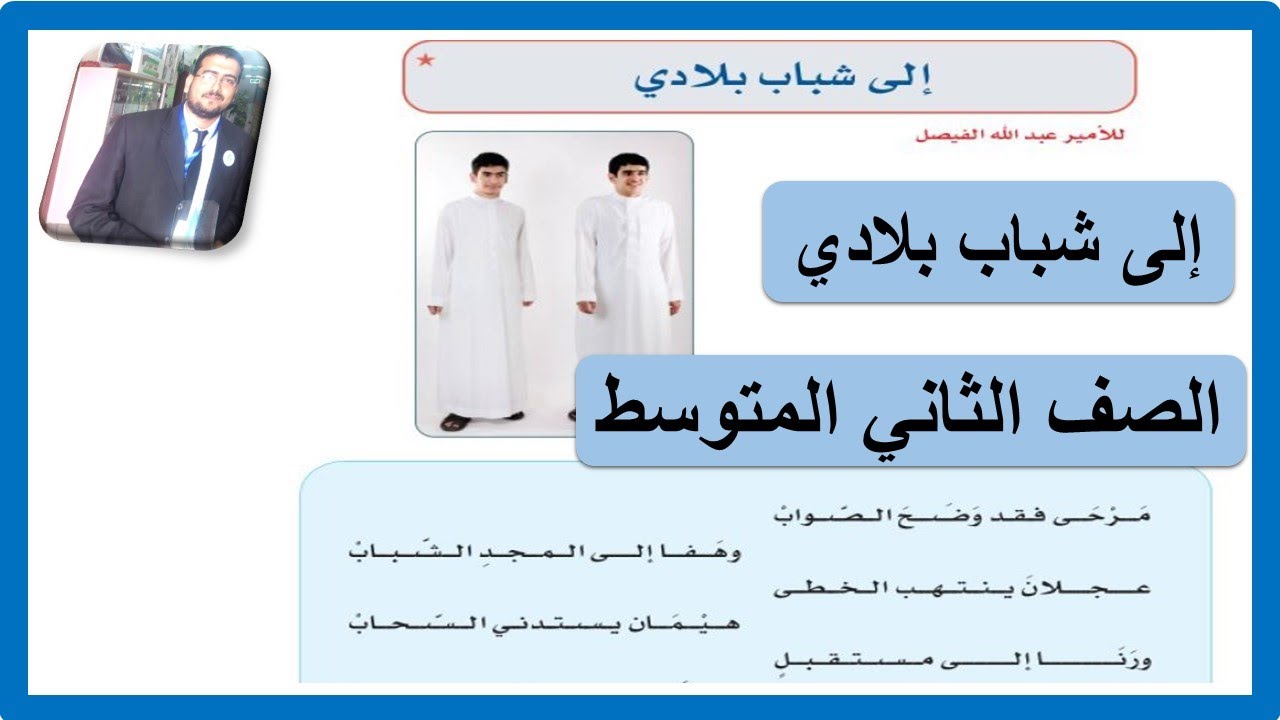 إلى شباب بلادي للصف الثاني المتوسط مدخل الوحدة الخامسة قضايا الشباب لغتي Youtube