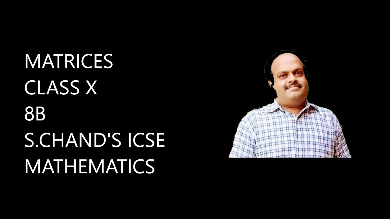 matrices EXERCISE 8B class X icse - YouTube