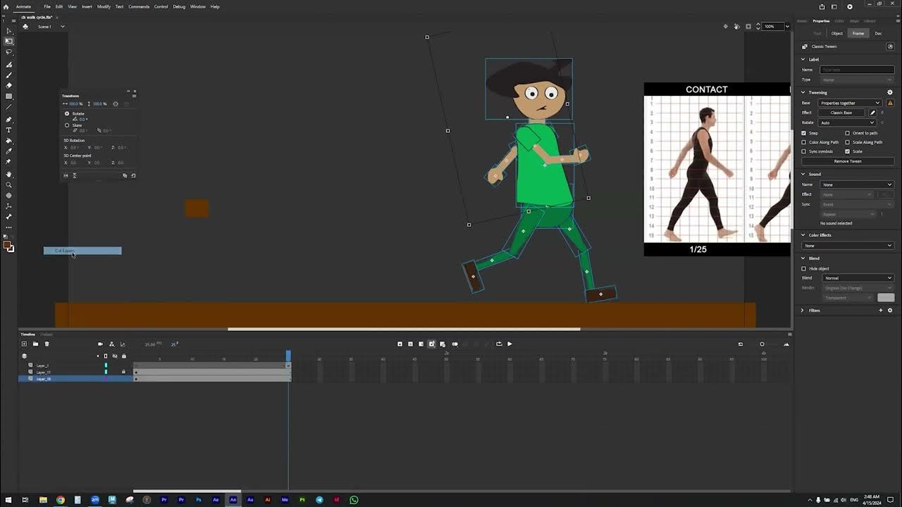 Adobe Animate - Character Animation - Repeating Walk-Cycle - Character ...