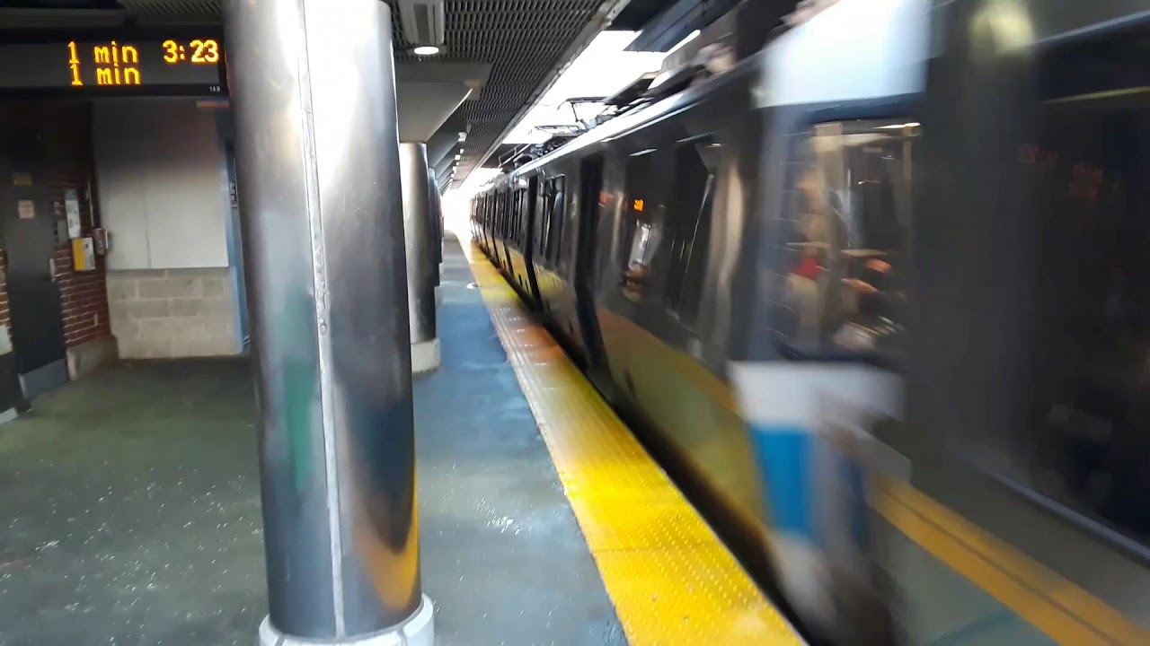 Boston MBTA Blue Line train departing Wonderland Station ( Dec 11, 2019 ...