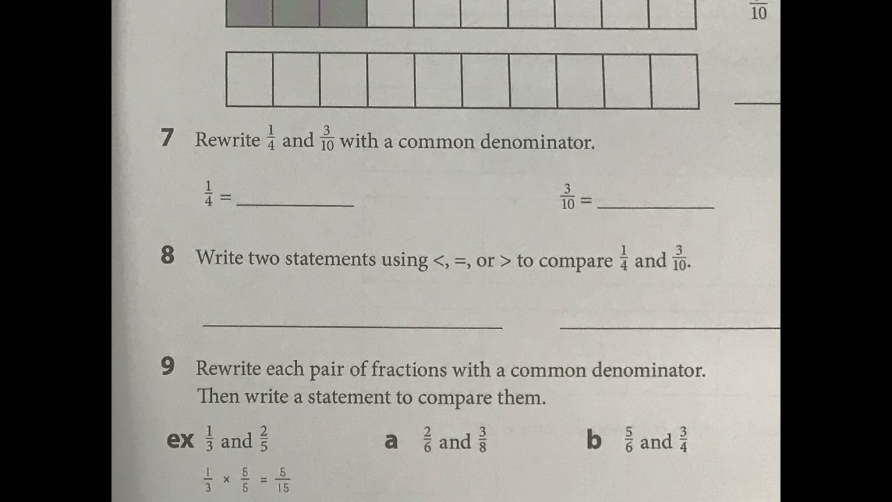 Sketch & Compare Fractions (bridges math 4th grade) - YouTube